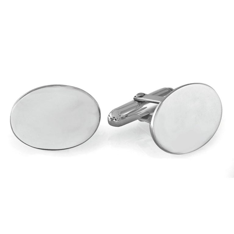 Sterling Silver Oval Cuff Links - Gilson's Engraving & Elegant Gifts